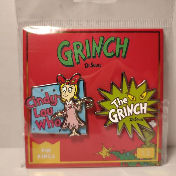 Dr. Seuss | Jewelry | The Grinch Cindy Lou Enamel Pins Set Of 2 ...